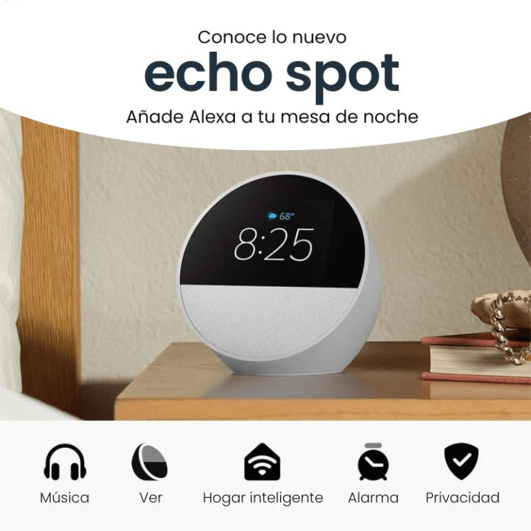 Amazon Echo Spot Última Generación 2024 Alexa Color Blanco – DALE⚡TECNO